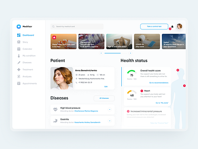 Health monitoring dashboard by Denis Khromov on Dribbble