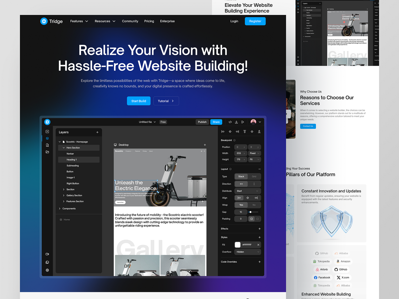 Tridge - Website Builder Landing Page by Rizal for Kretya Studio on ...