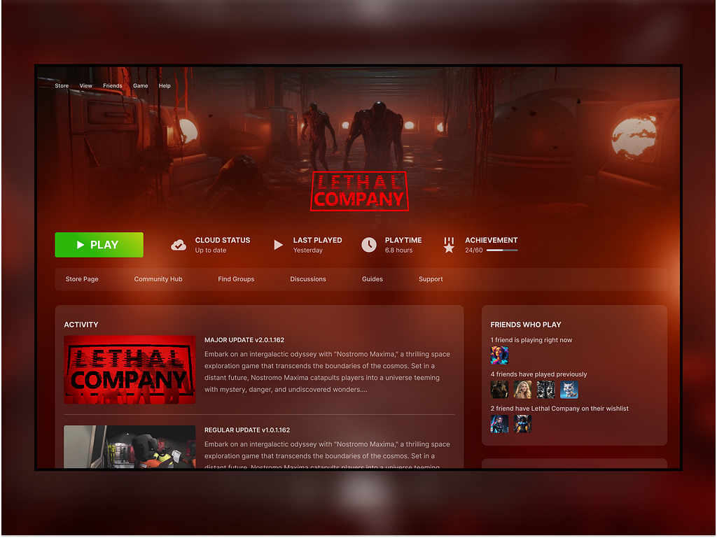 Steam Reimagined UI Concept by Carlene Lim on Dribbble