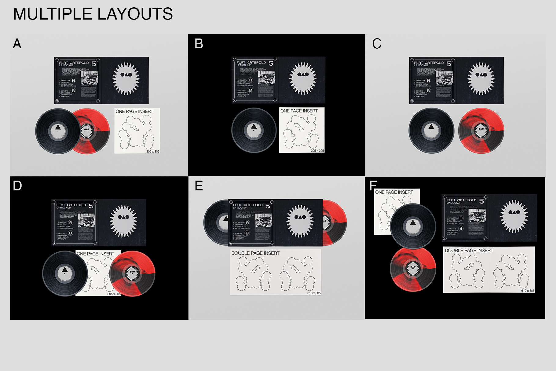 Flat Gatefold Vinyl Record Mockup Pack by Glue Lab on Dribbble