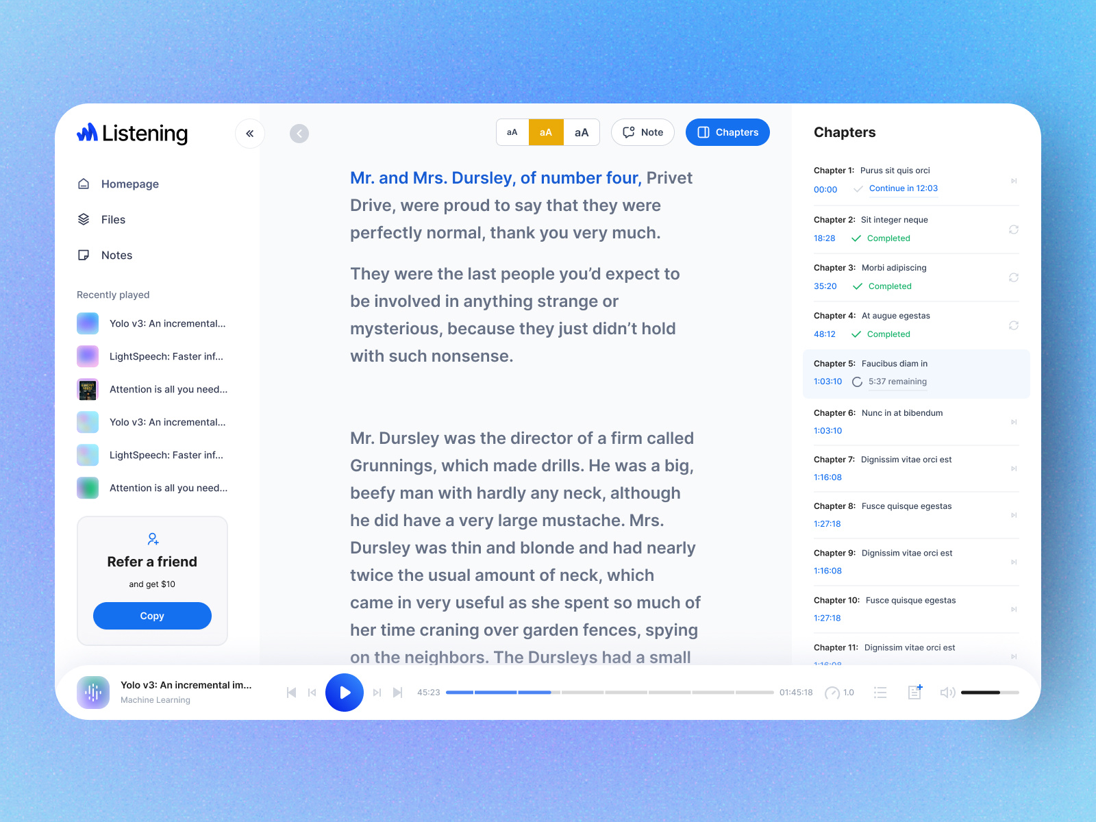 AI Reader WebApp by Marcus Phellipe on Dribbble