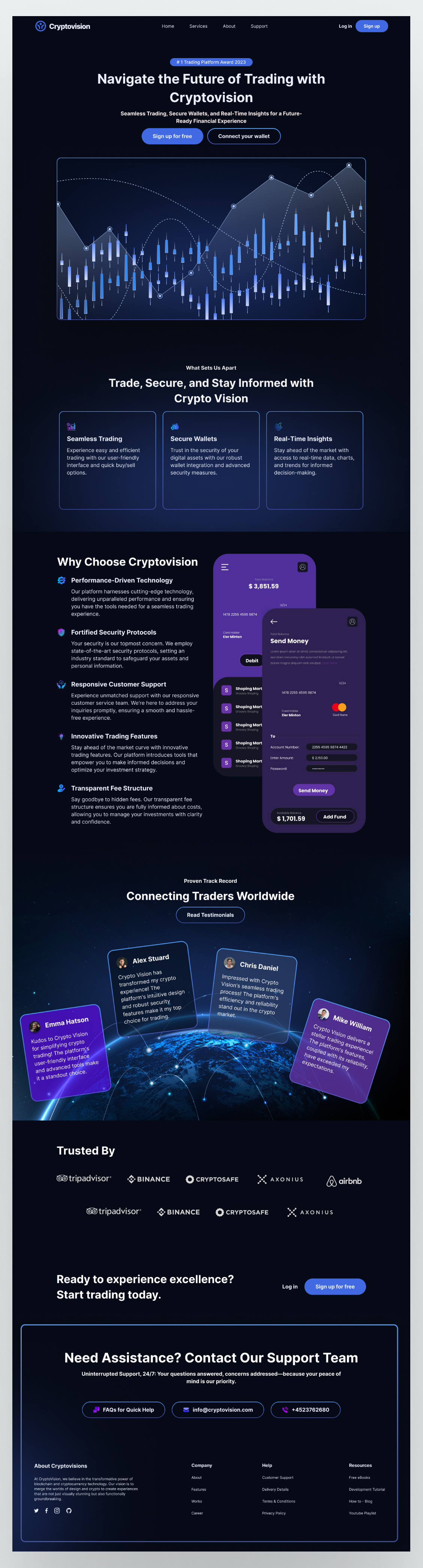 Cryptovision-Landing Page Design by Umair Shoukat on Dribbble