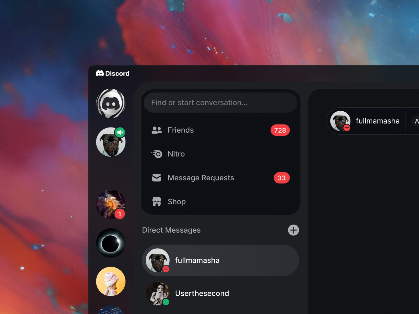 Discord UI challenge by Artem Udovichenko on Dribbble