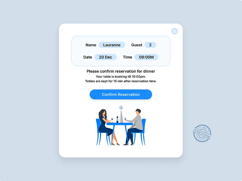 Reservation UI designs, themes, templates and downloadable graphic ...