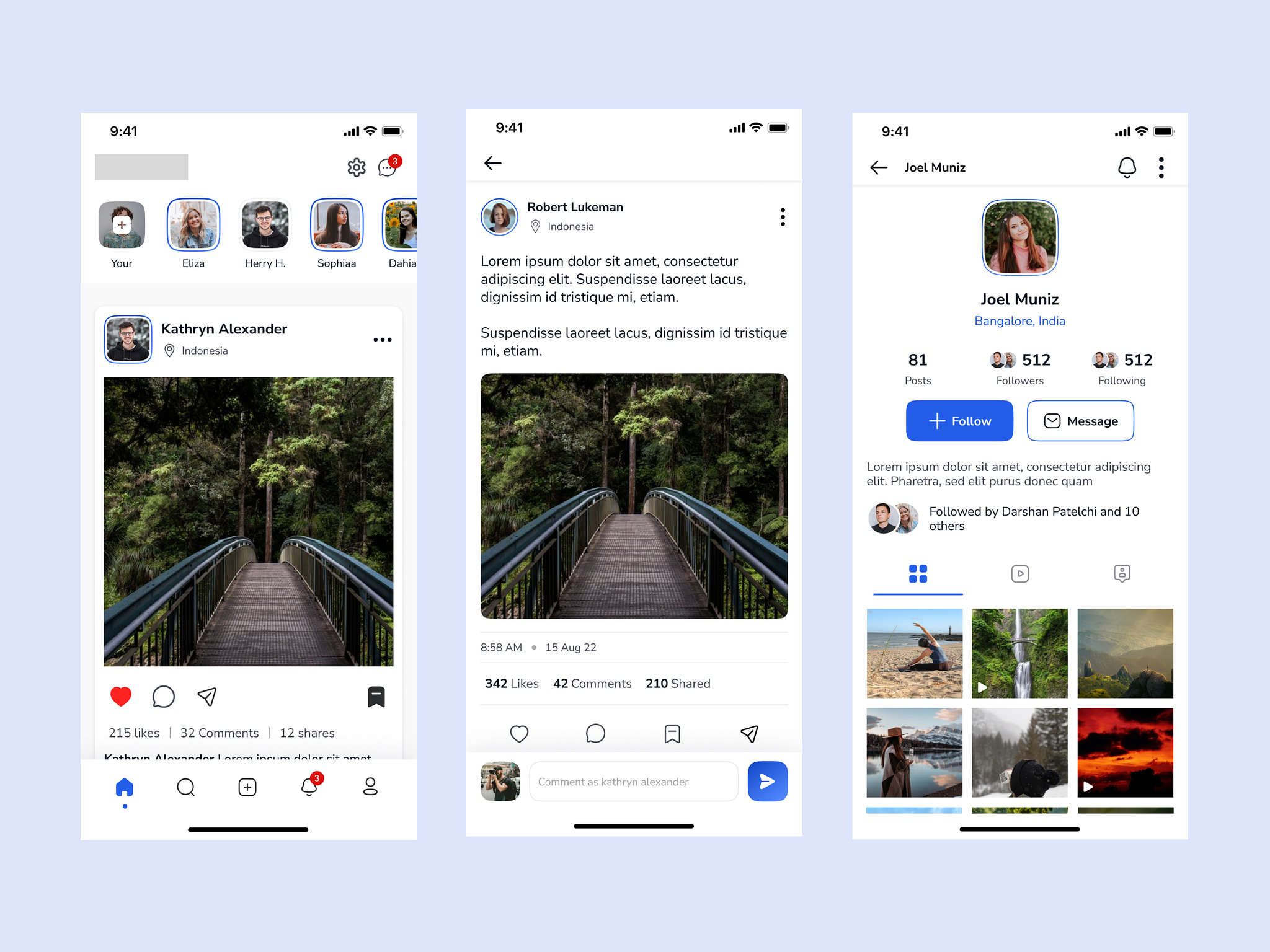Social Networking App UI Design by Madgeek on Dribbble