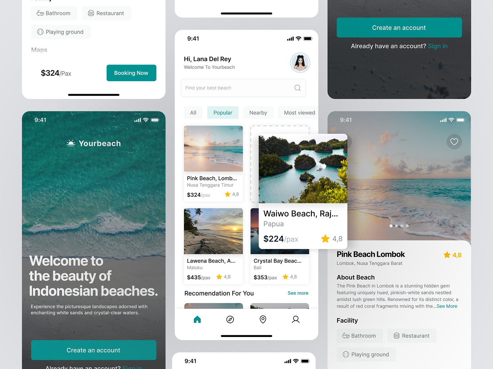 Yourbeach - Travel Mobile App by Sangsaka Gumulya on Dribbble