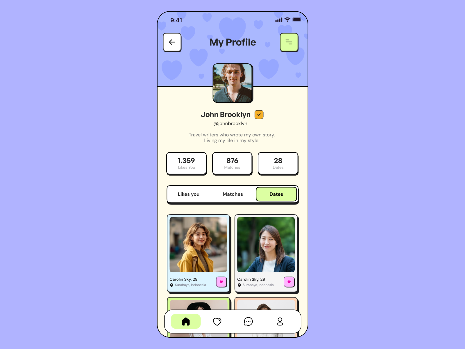 Dating app design mobile app by lazy kar for LazyInterface UI UX Team on Dribbble