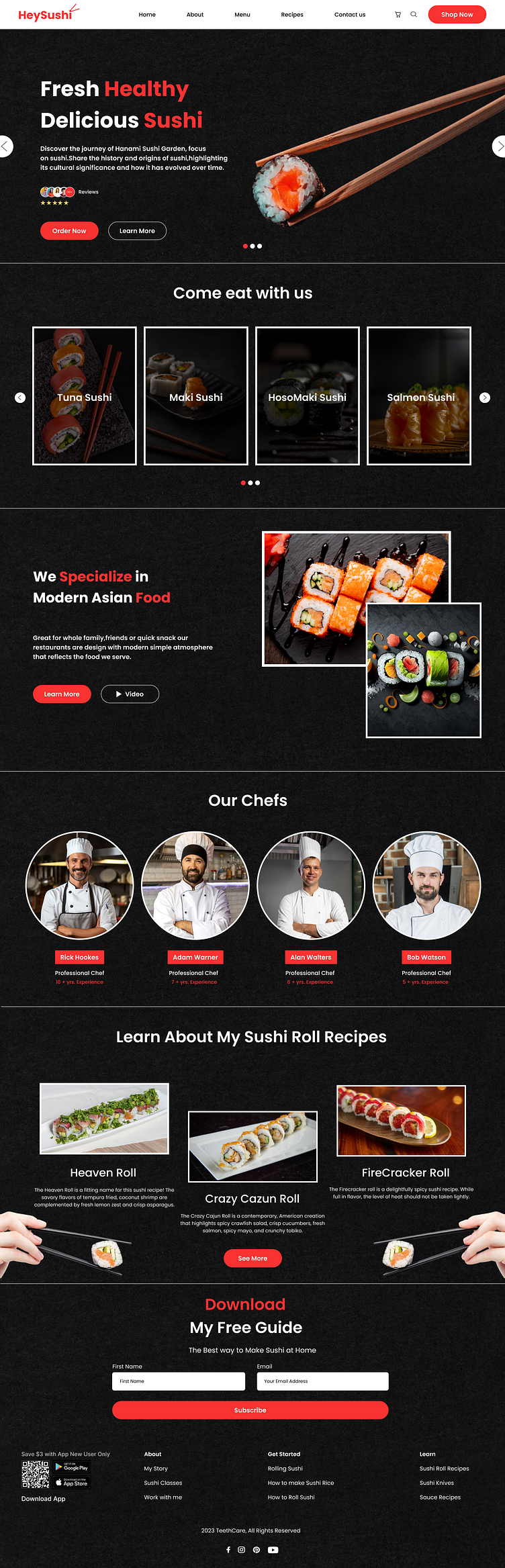 Food Sushi Website Design UI by Nikhil Chopra on Dribbble