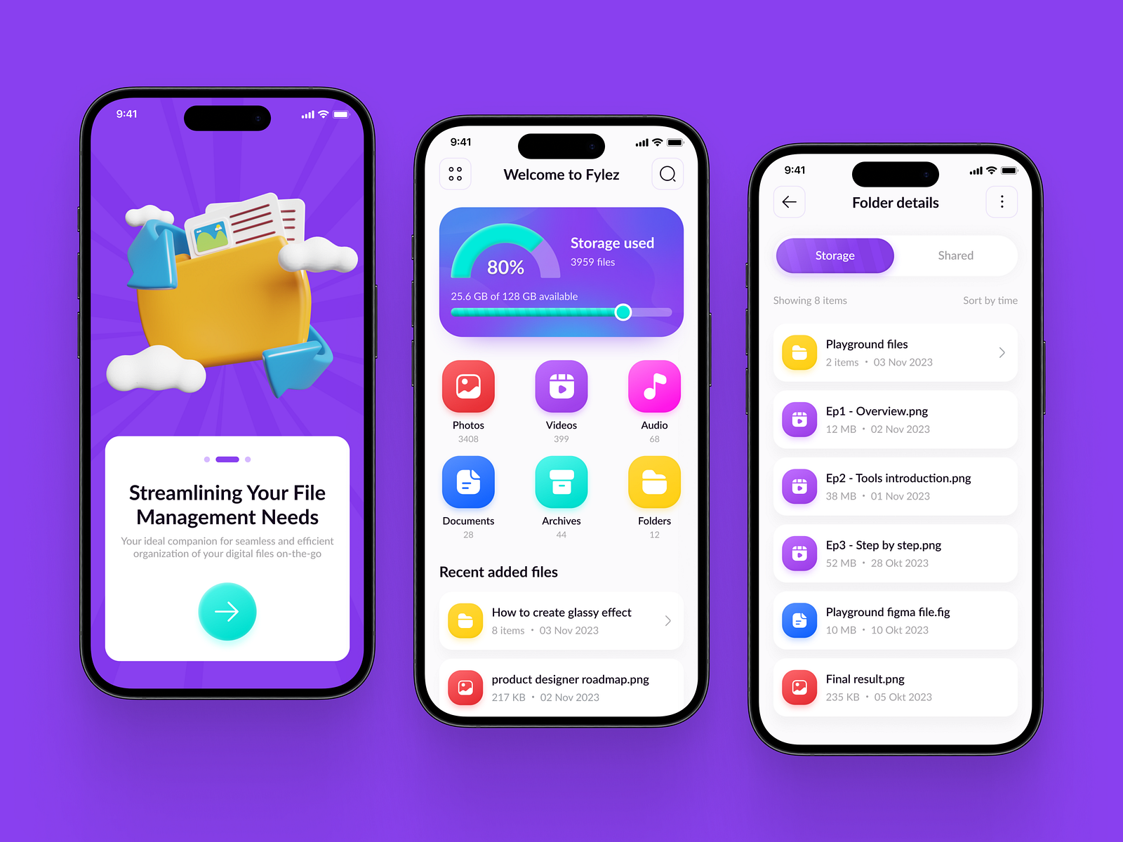 File Management App Design - Fylez by Mokanata Studio on Dribbble