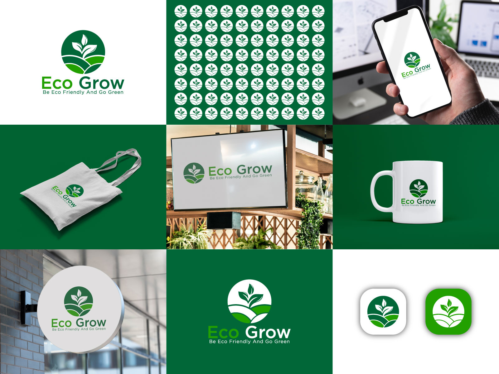 Eco Grow Logo Design, Branding, Brand Identity by Sajal Saha | Brand ...