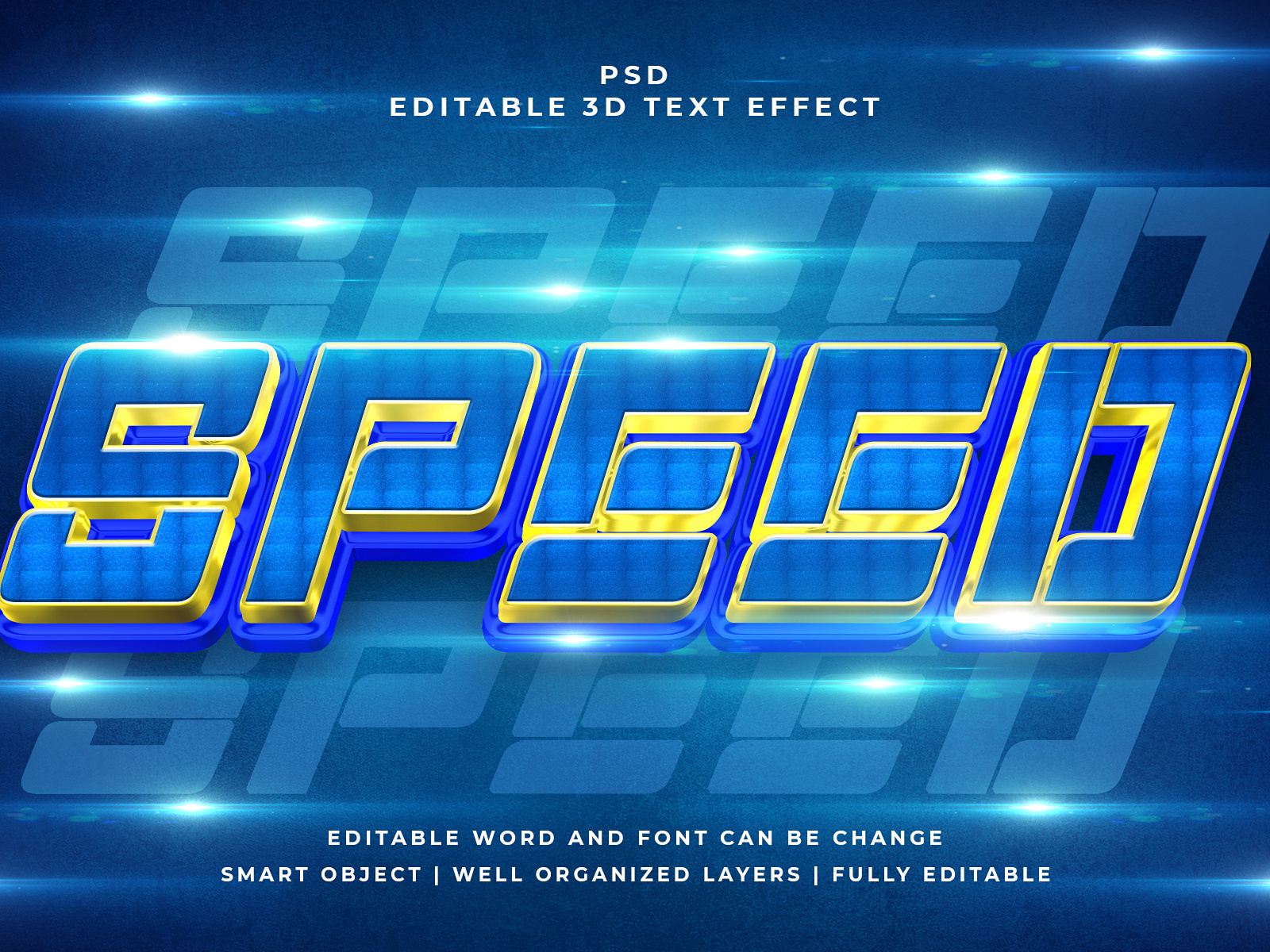 Speed 3D Editable PSD Text Effect by Md Nazir Hossain on Dribbble