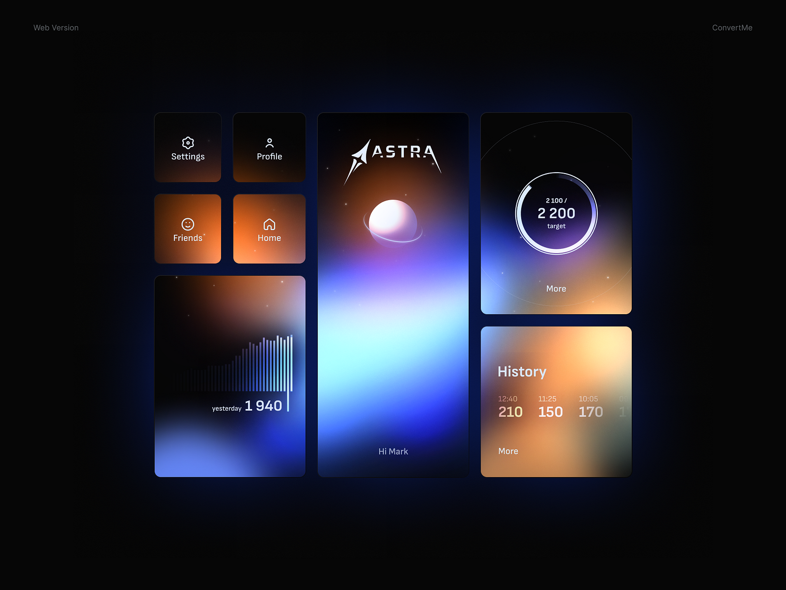 Space Dashboard by ConvertMe on Dribbble