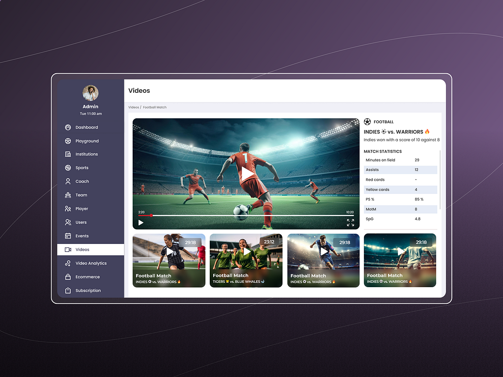 Sports Web App by Nidhi Narwal on Dribbble