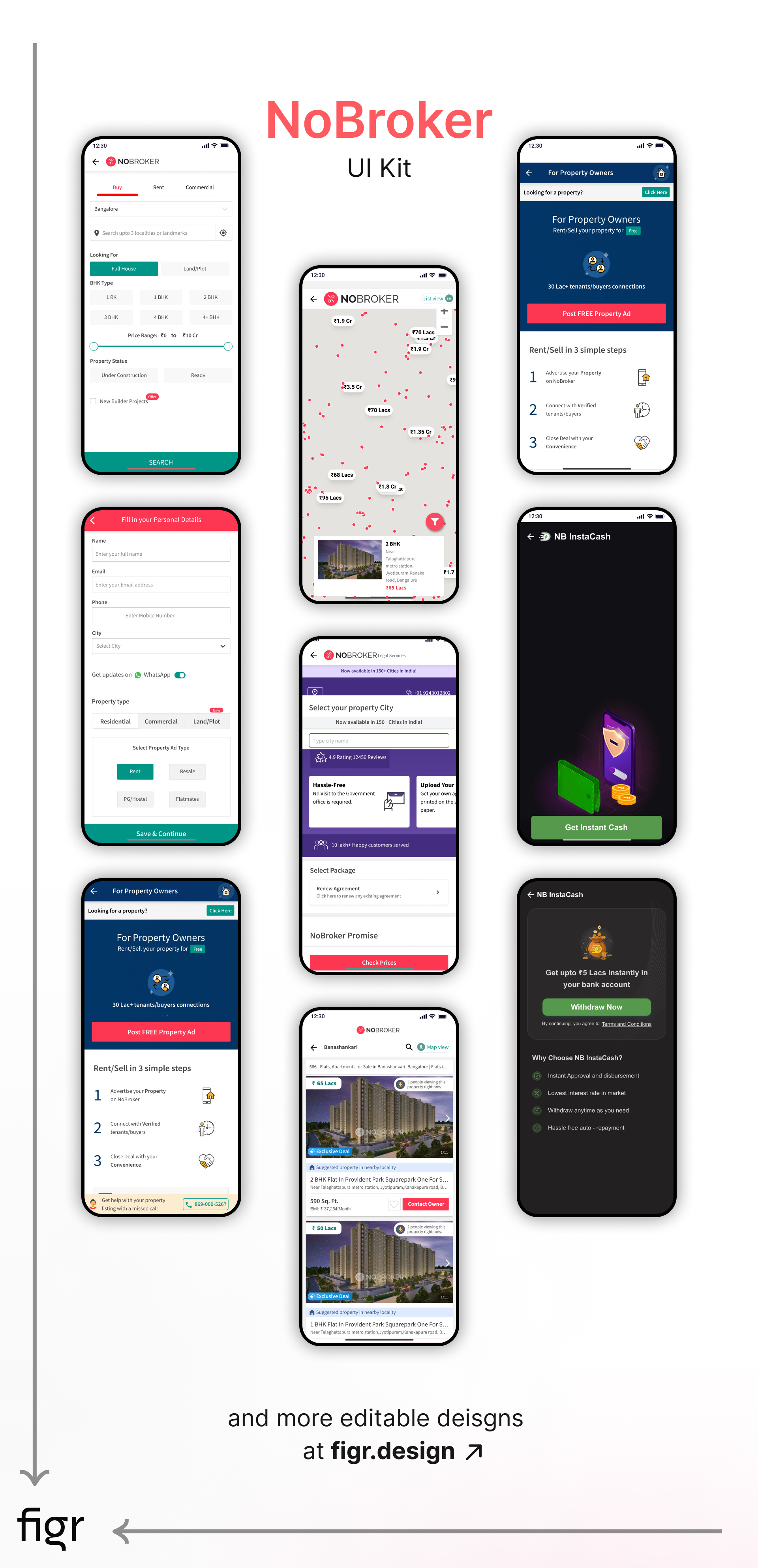 Make Nobroker UI your own by Figr Design on Dribbble