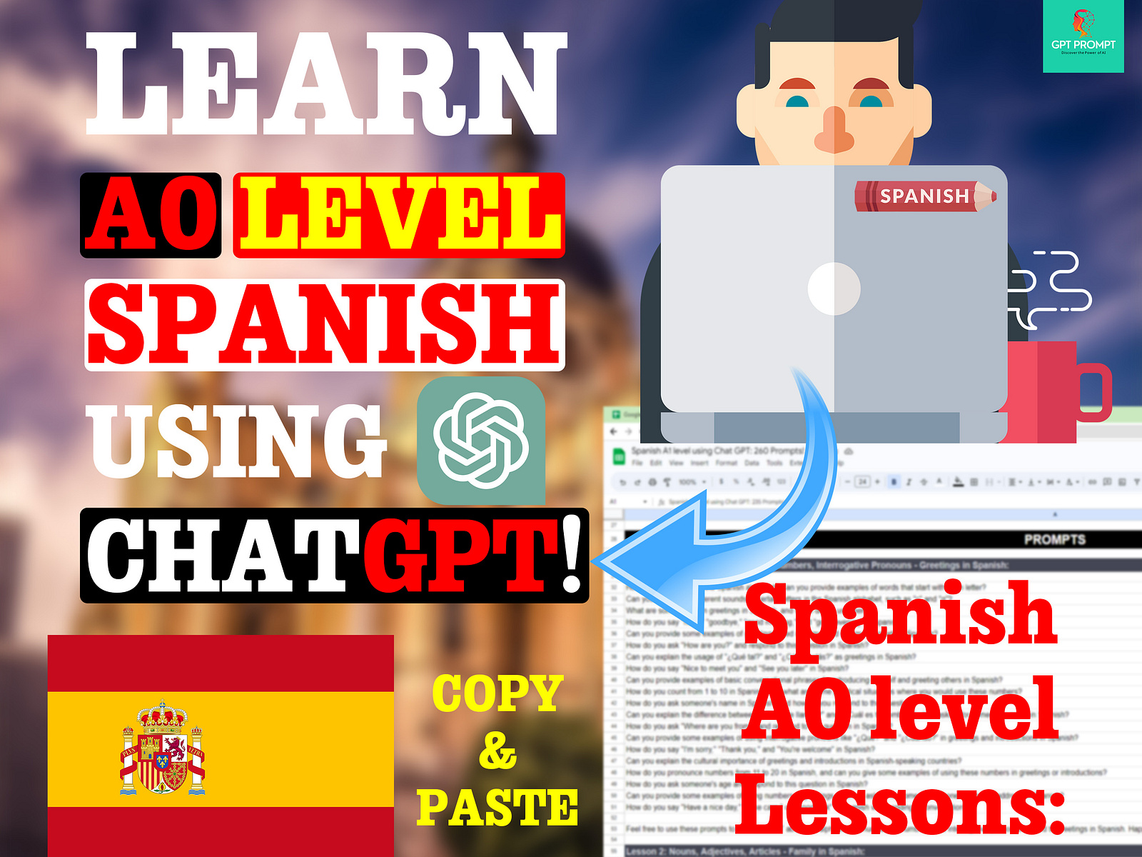 Learn A0 Level Spanish using Chat GPT by Rogan M GPT on Dribbble