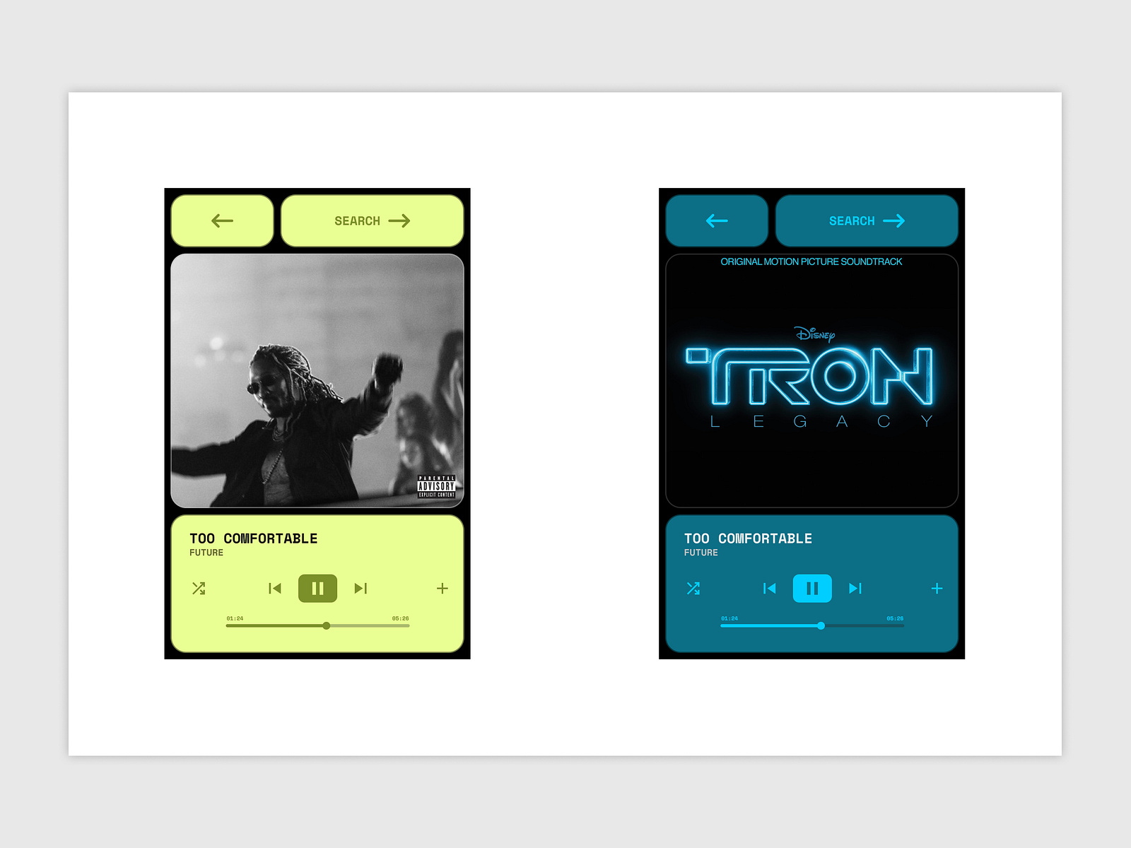 Media player user interface by Dhruv Rathore on Dribbble
