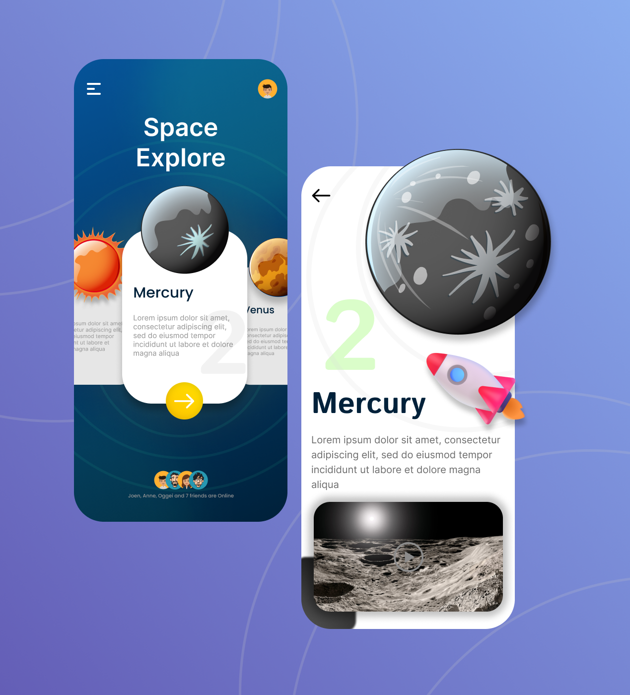Solar System App UI design | Space Explore app UI with Figma by Sync on Dribbble