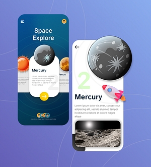 Solar System App UI design | Space Explore app UI with Figma by Sync on ...