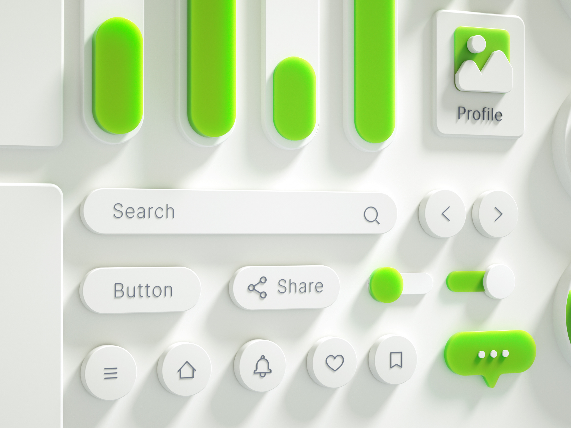 Neon UI Elements by Solver 3D (Eka) on Dribbble