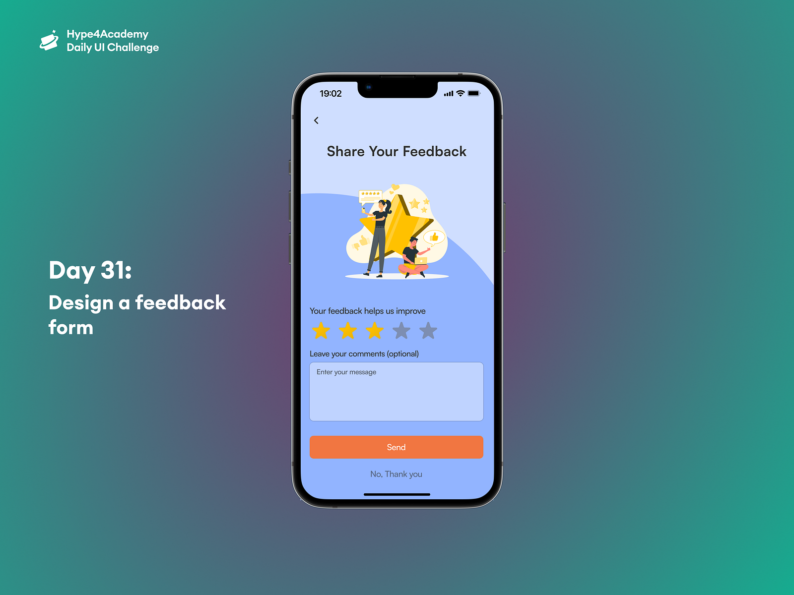 Day 31: Design a feedback form by Umer Javed on Dribbble