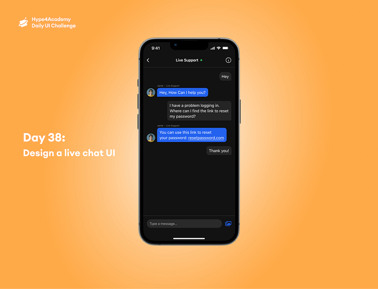 Day 38: Design a live chat UI by Umer Javed on Dribbble