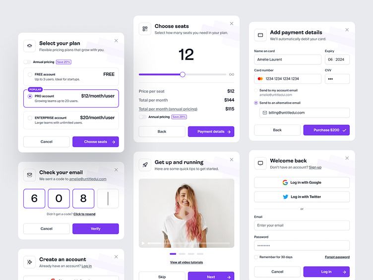 Bunch of modals — Untitled UI by Jordan Hughes® on Dribbble