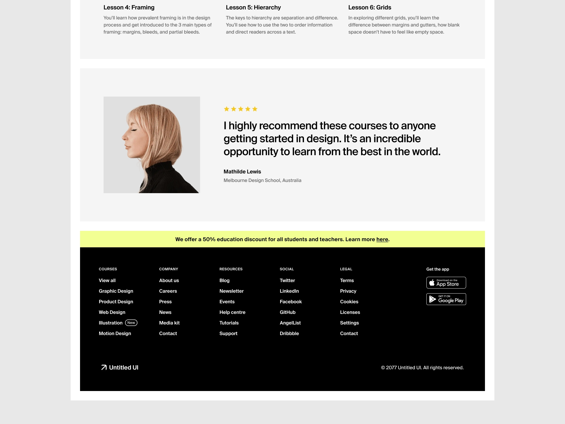 Design course landing page — Untitled UI by Jordan Hughes® on Dribbble