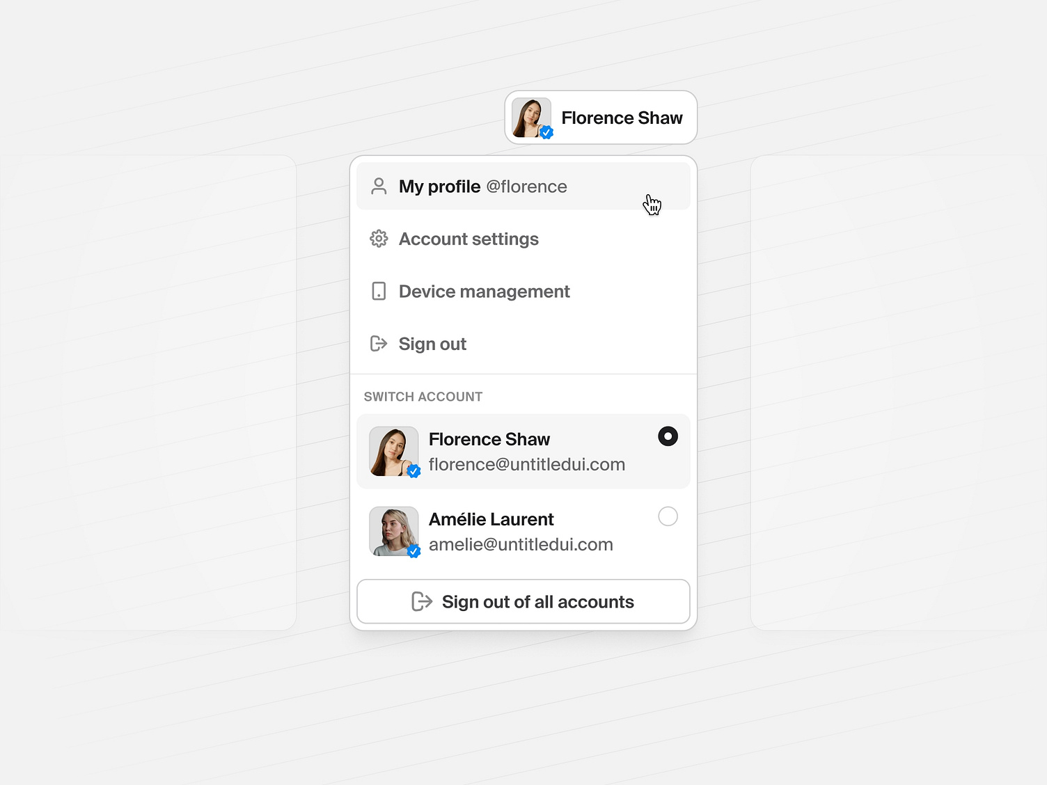 Switch accounts — Untitled UI by Jordan Hughes® on Dribbble