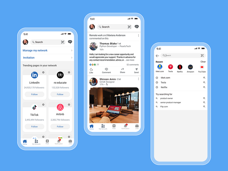 LinkedIn Mobile by Zauri Nikolashvili on Dribbble