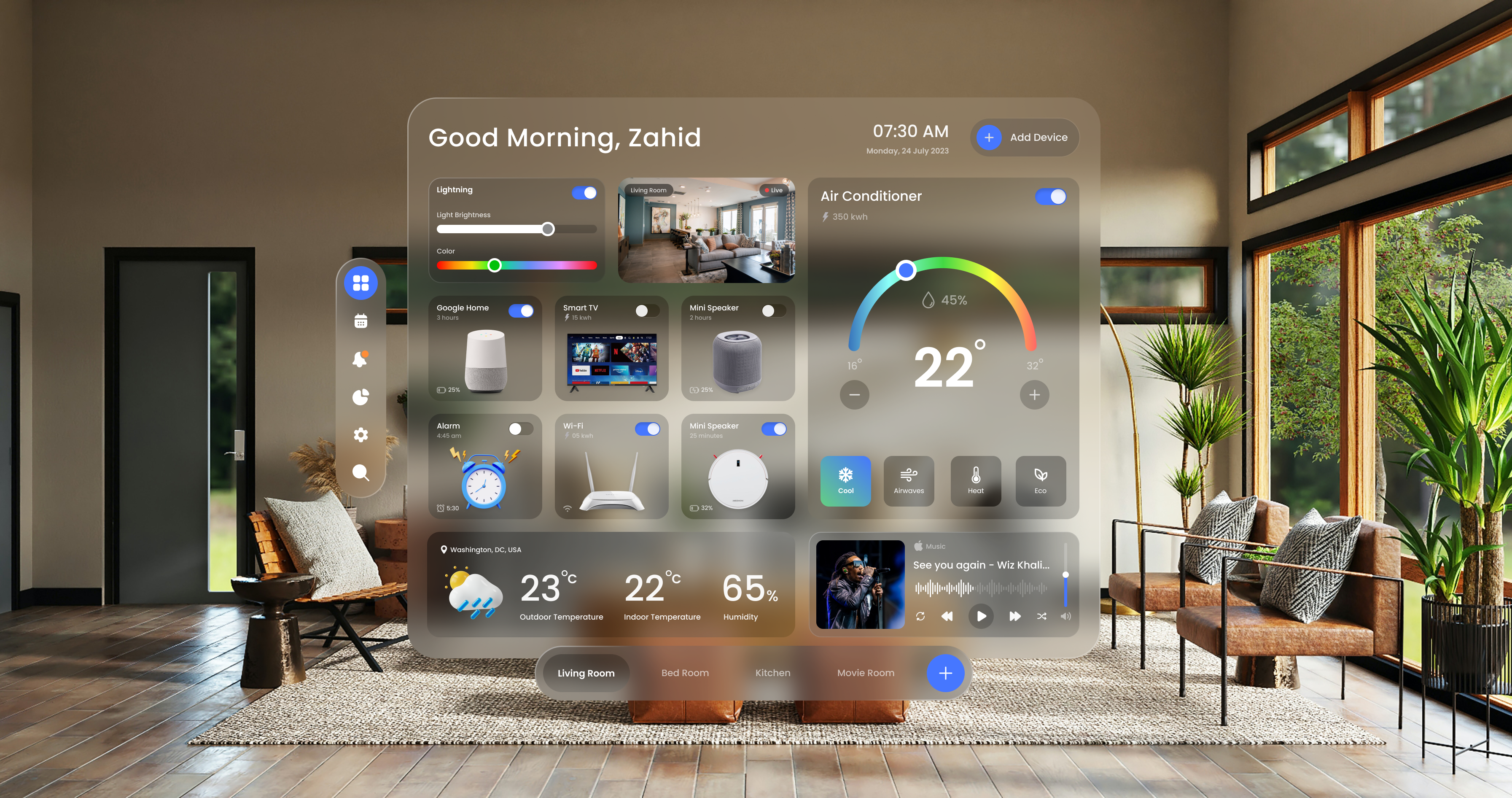 Smart Home for Vision OS - Spatial UI Design by Zahidul Hossain on Dribbble