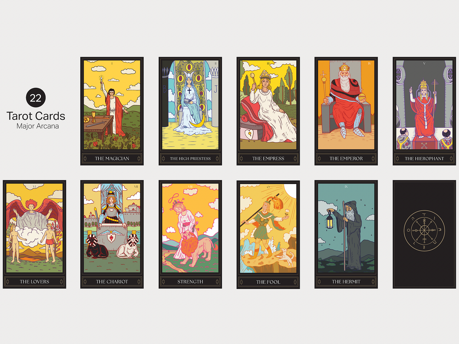 Major arcana of the tarot by Threecats on Dribbble