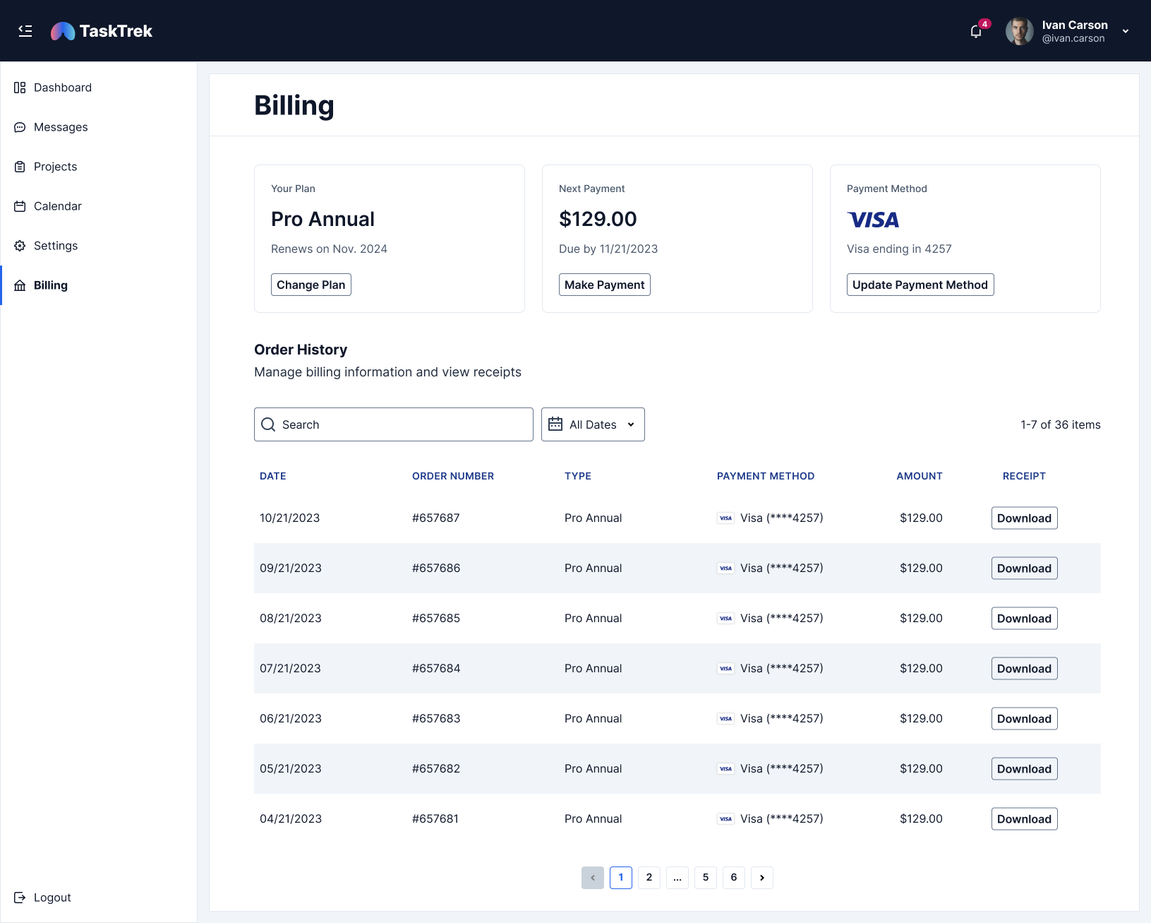 Subscription Billing by Jenelle Miller on Dribbble