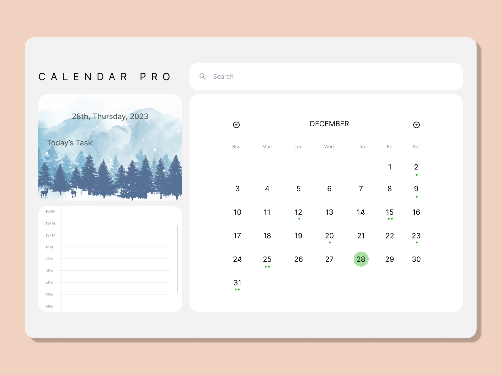 Calendar UI design by Rie on Dribbble