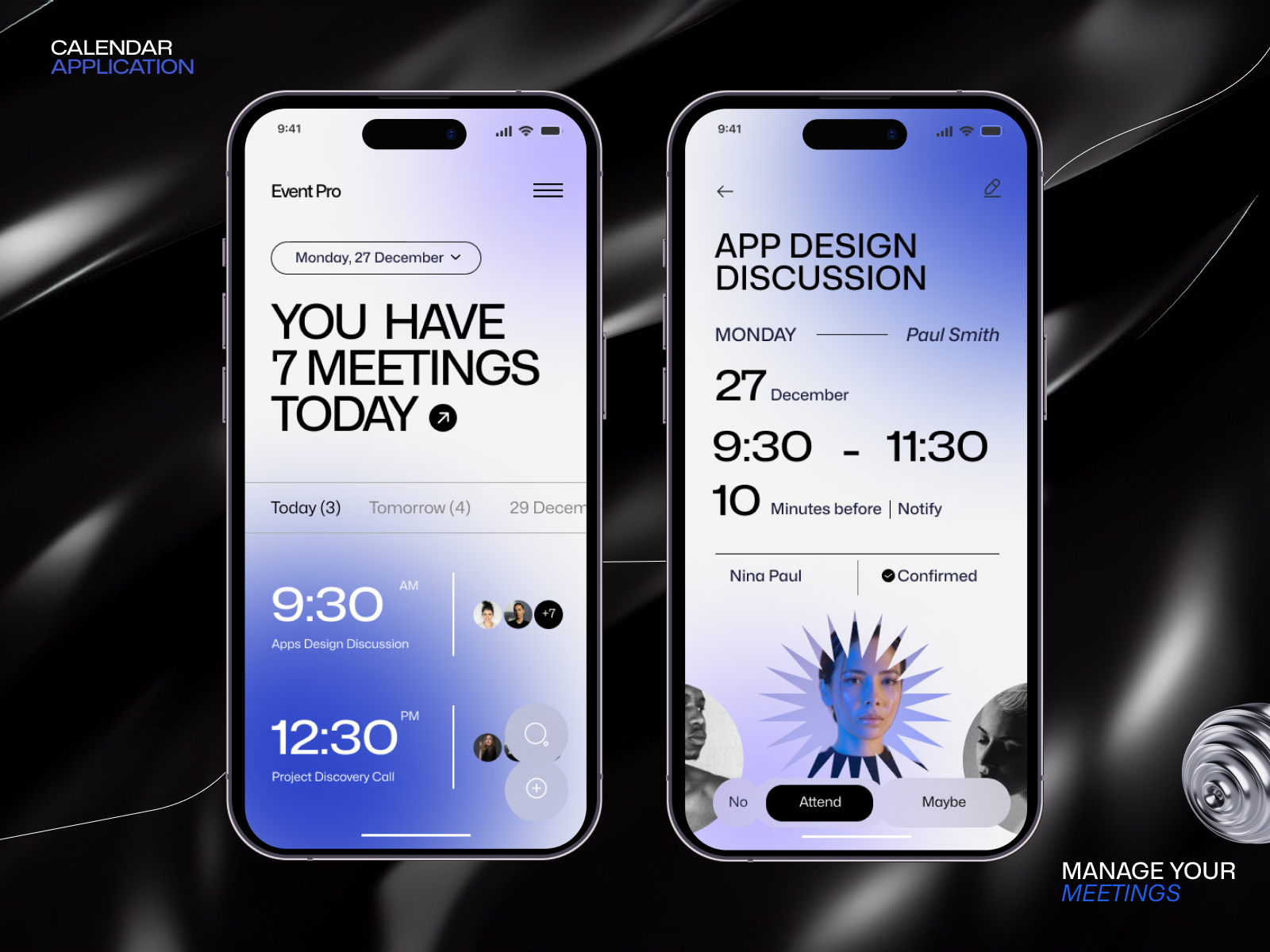 Event Pro - Calendar App Design by Shaafi Ahmad 🐉 on Dribbble