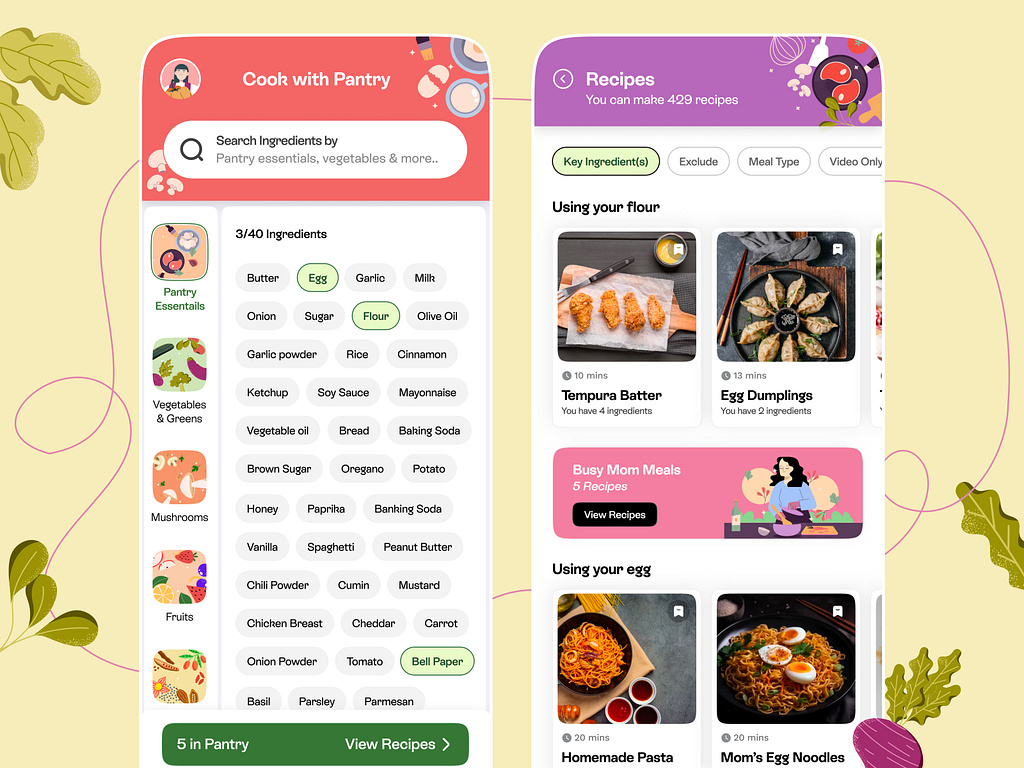 Recipe Generator App by Mahima Mahajan on Dribbble