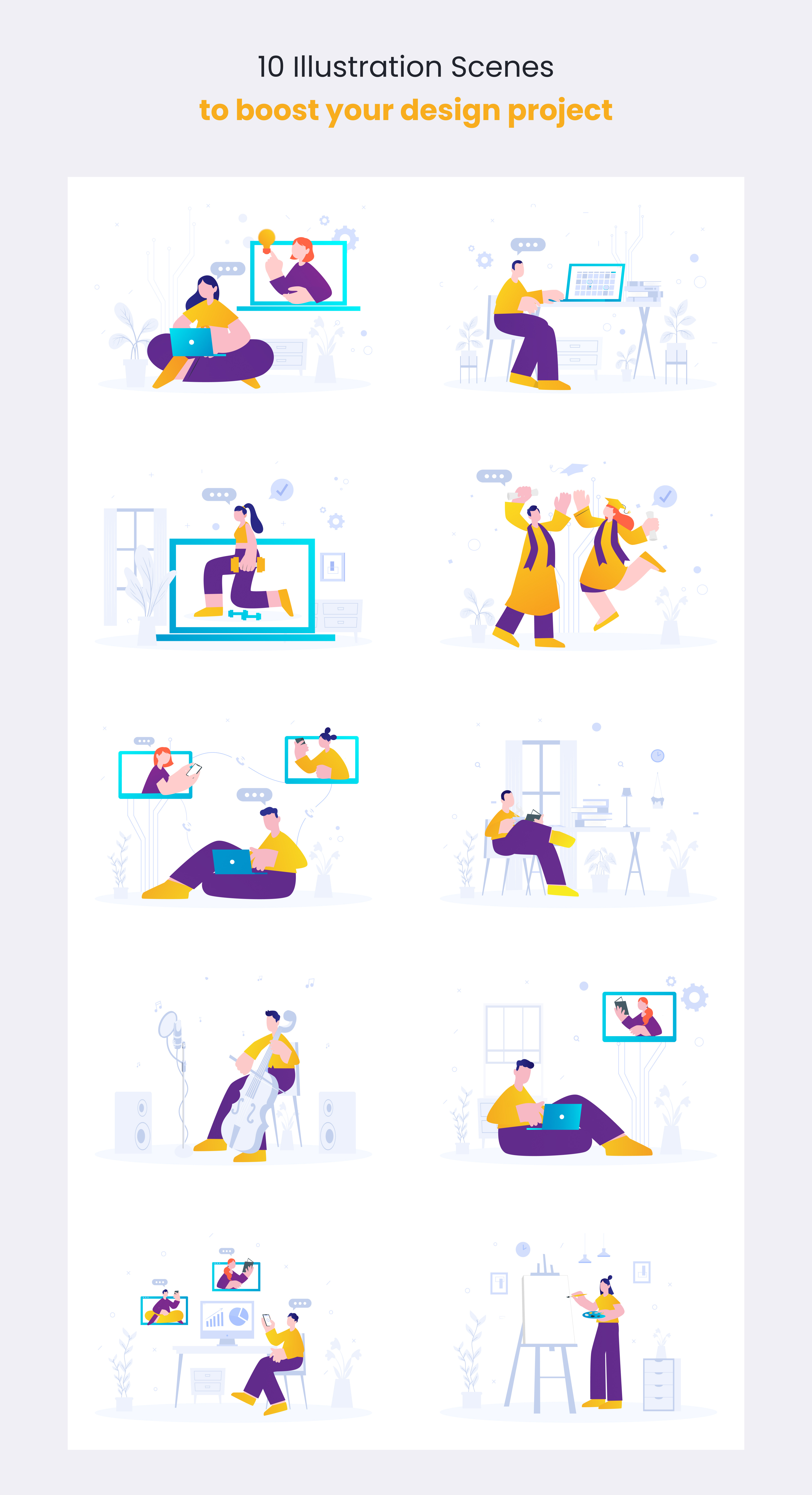 E-Learning Illustration Set by Keyur Vadhadia for Devoq Design on Dribbble