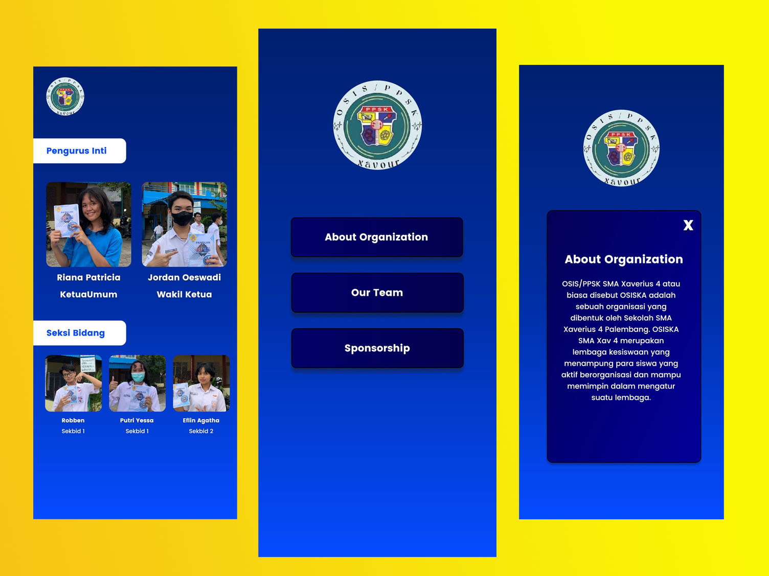 Rancangan Website OSIS SMA Xaverius 4 Palembang by Stephanus Garland ...