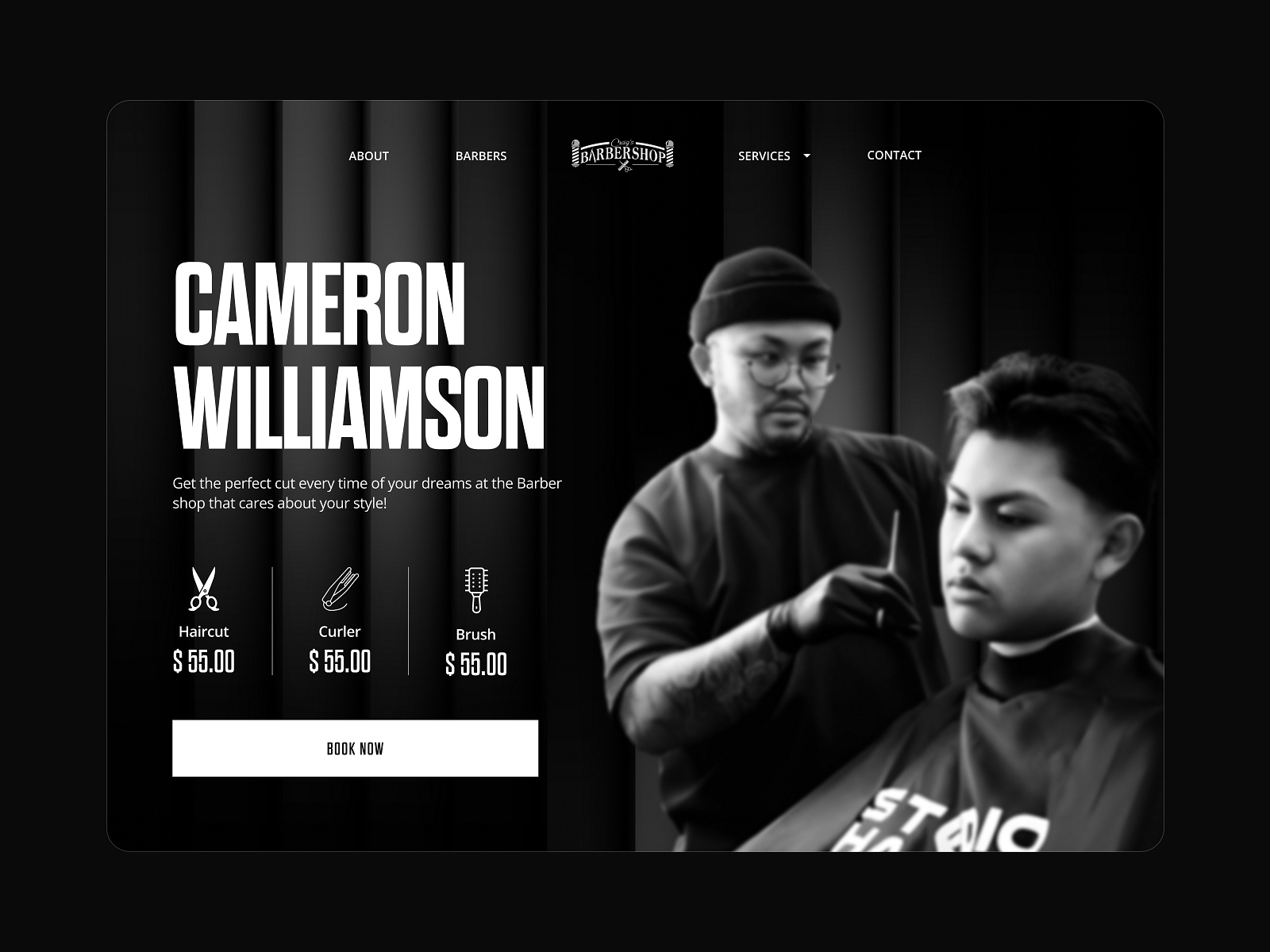 Barber shop website design by Sanjay Billa on Dribbble
