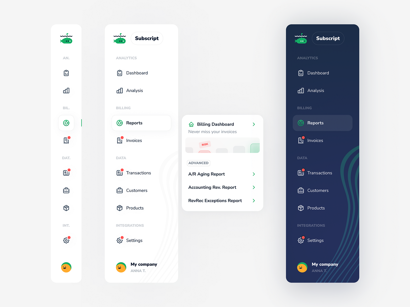 Vertical navigation by Nikolay K. on Dribbble