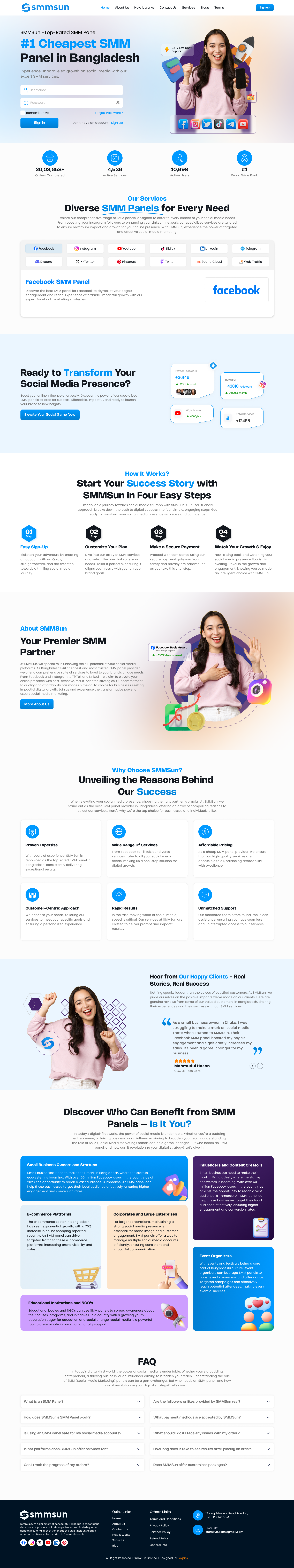 SMM Panel Website Design by Yunus A. Polash on Dribbble