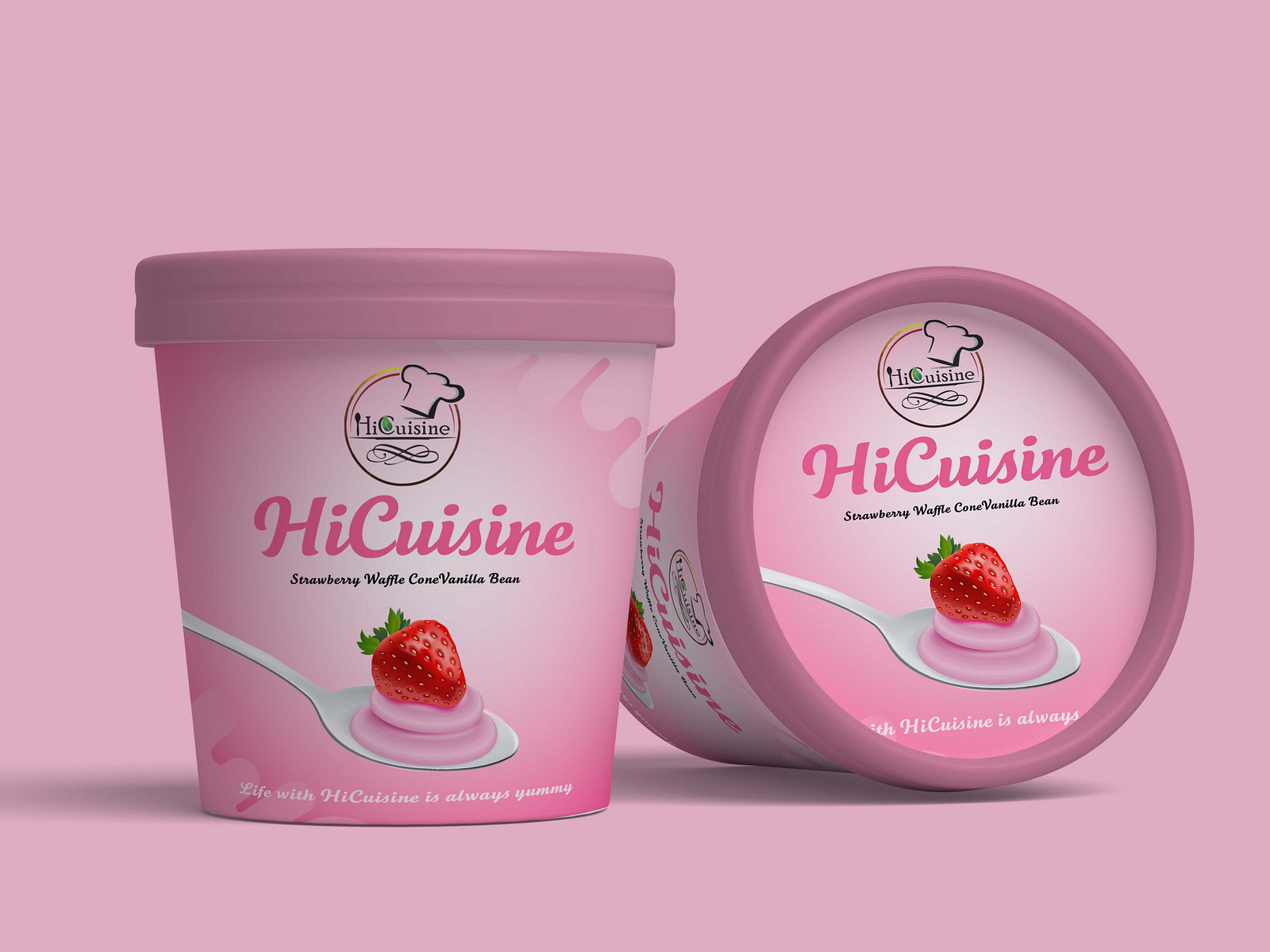 Ice cream cup label packaging design by Ohiduzzaman12 on Dribbble