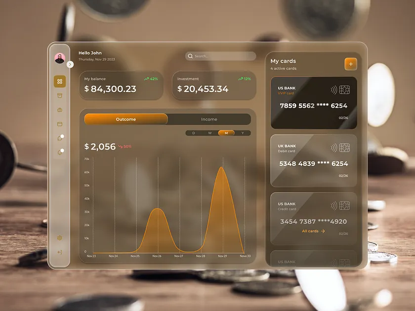 Glassmorphism Dashboard designs, themes, templates and downloadable ...