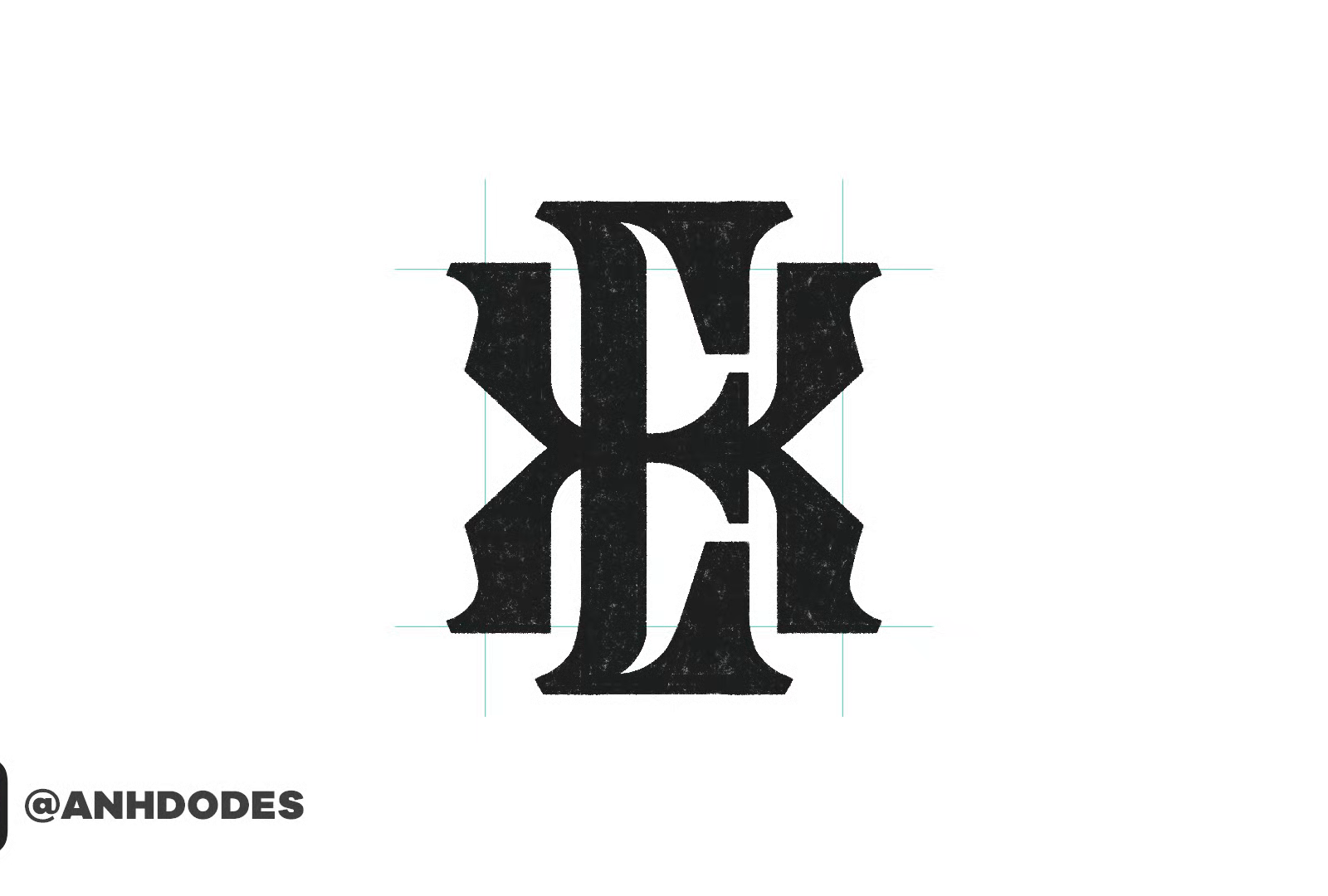 Lettering E X K monogram typography logomark design process by Anh Do ...