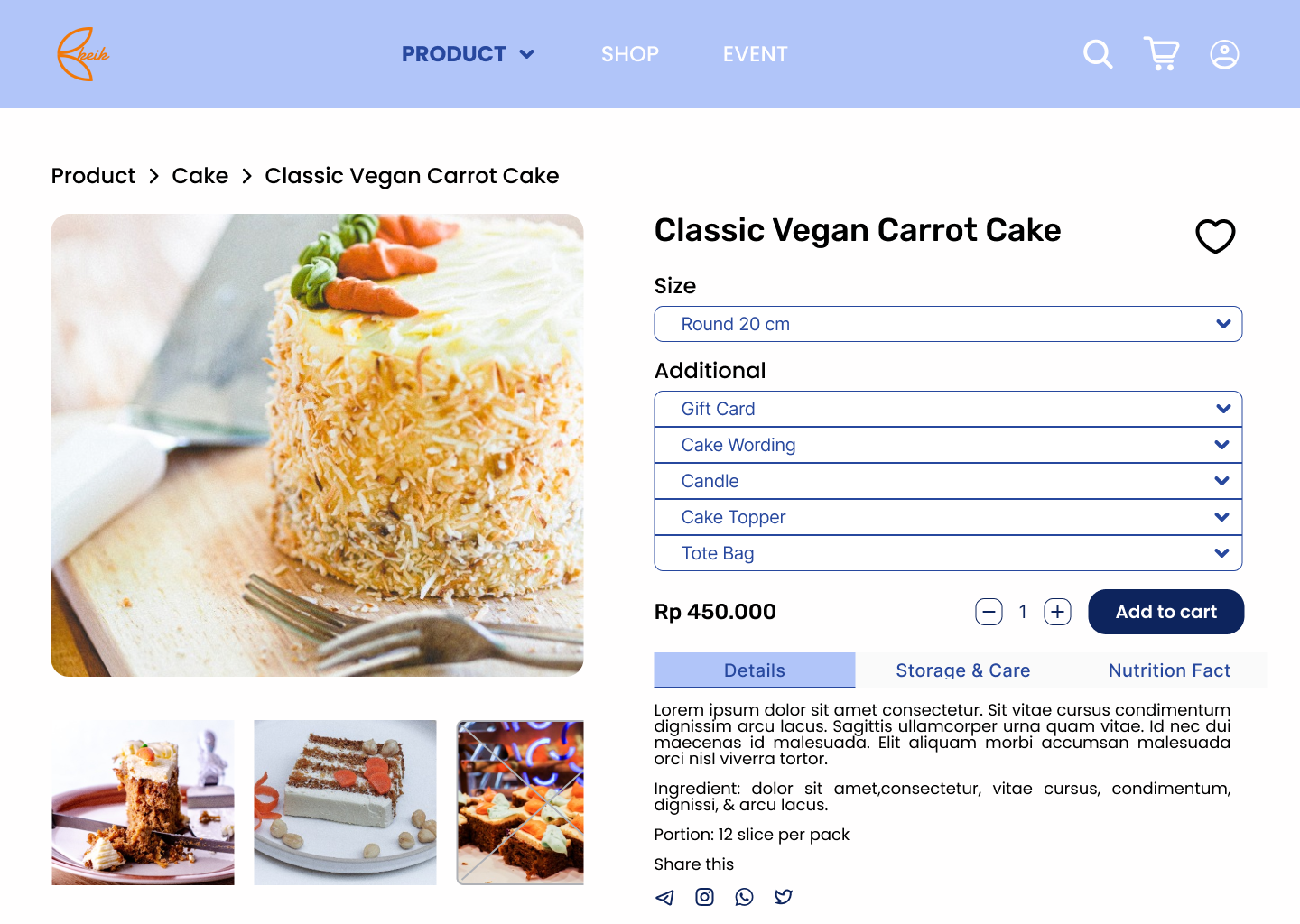 Keik: Cake Shop Website Design by Husna N on Dribbble