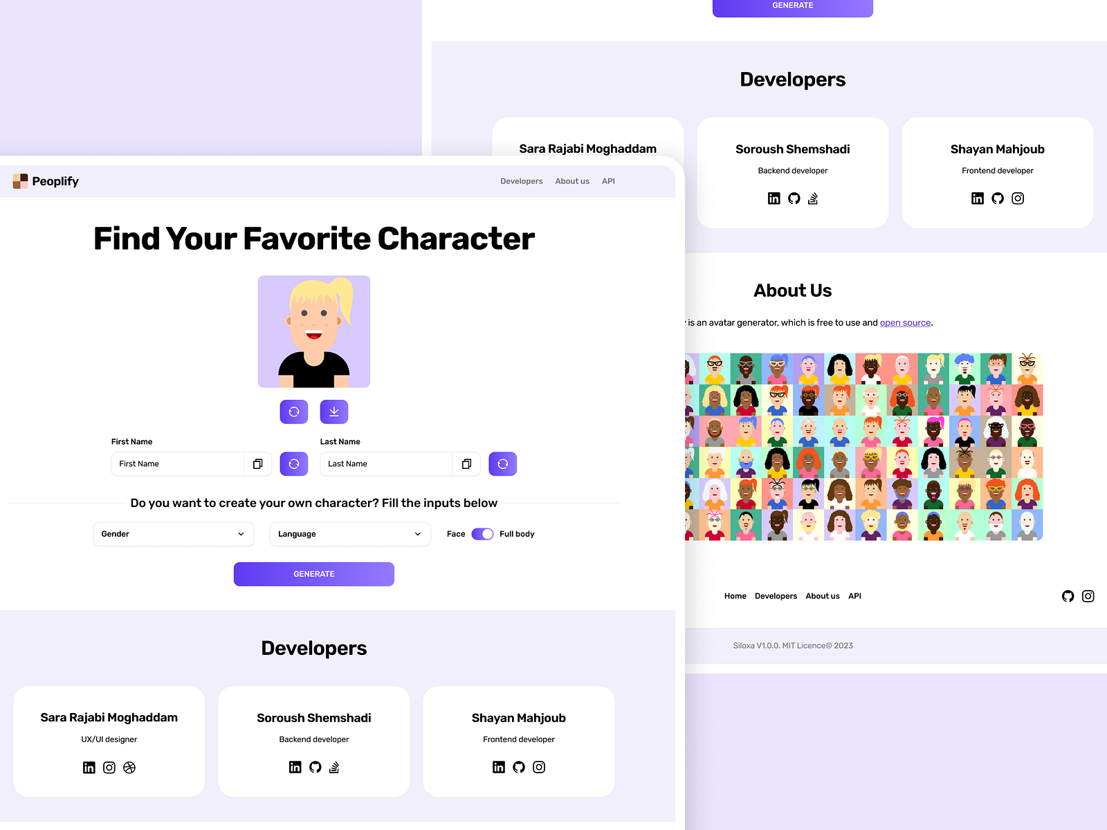 Peoplify: Random avatar generator by Sara Rajabi Moghaddam on Dribbble