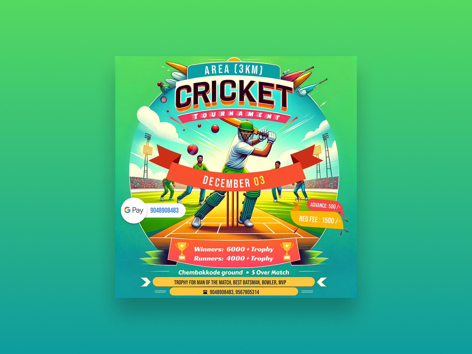 Cricket tournament poster design 2023 by Prashanth on Dribbble