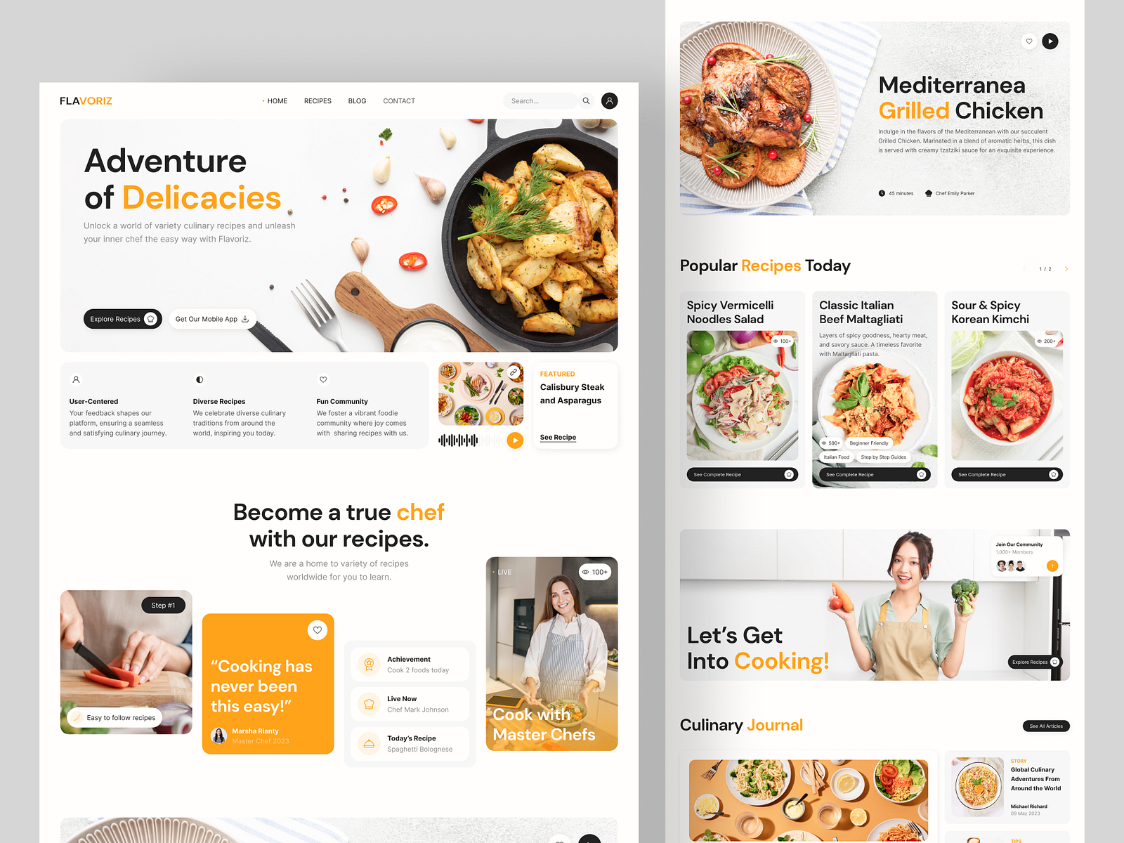 Flavoriz - Food Recipes Landing Page Figma Template by Ahmad S. Afandi ...