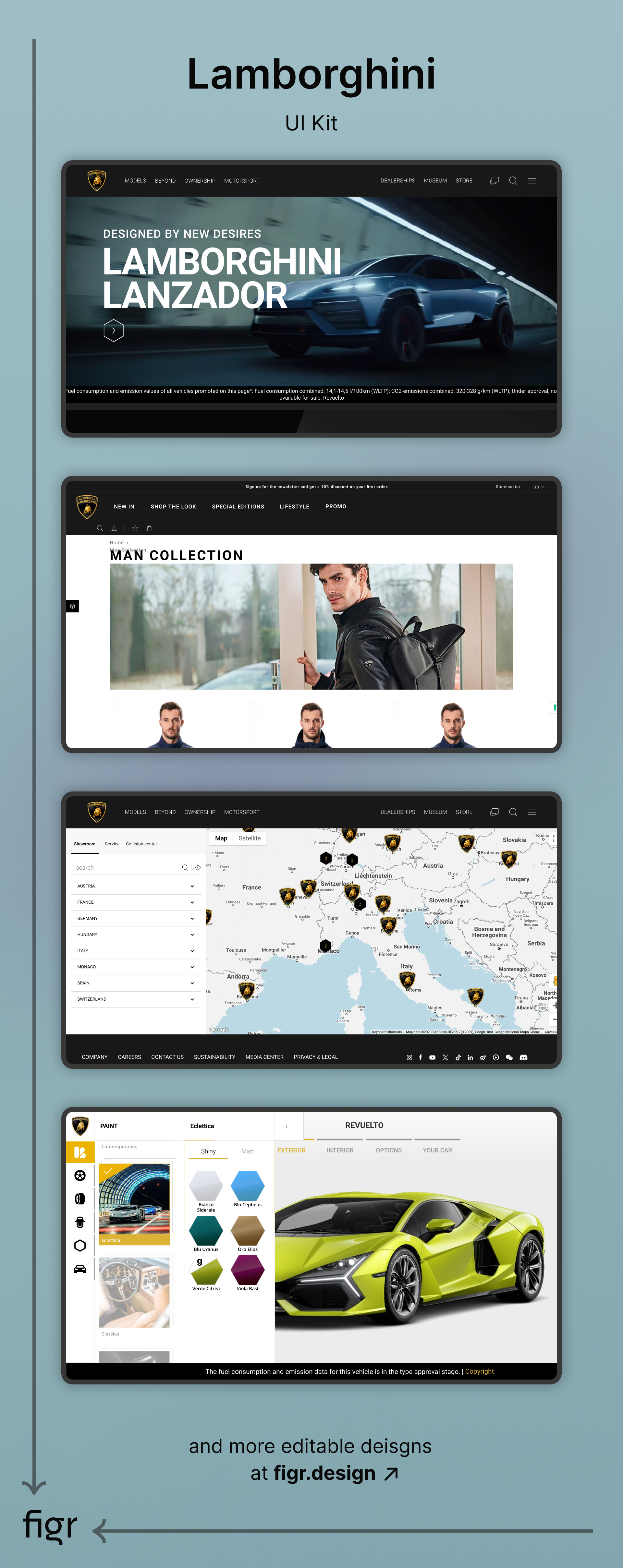 Make Lamborghini UI your own by Figr Design on Dribbble