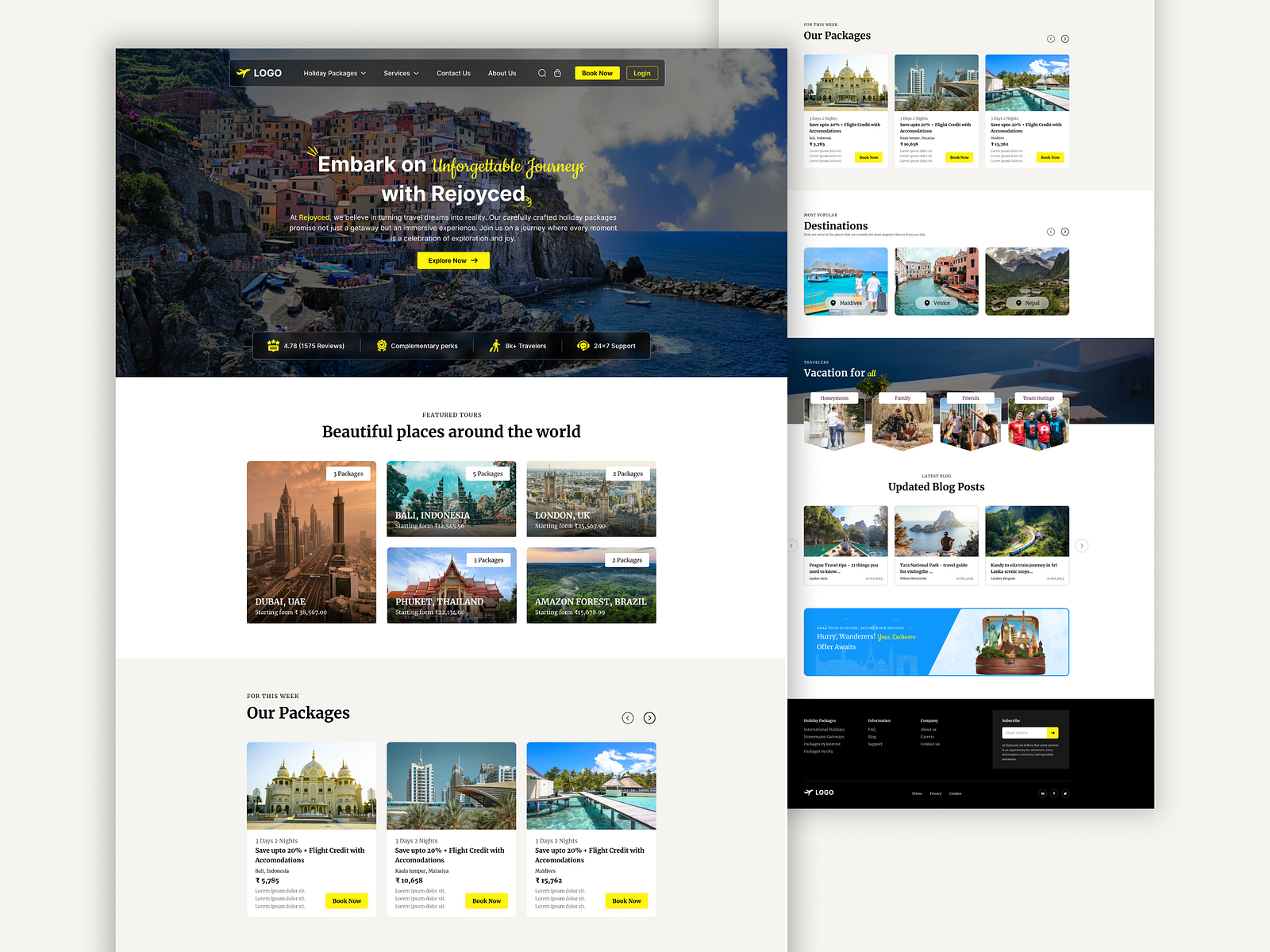 Minimalist Travel Website UI Design by NIKUNJ PATEL on Dribbble