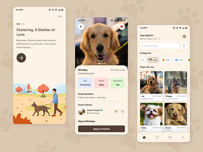 Pet Adoption App UI designs, themes, templates and downloadable graphic ...